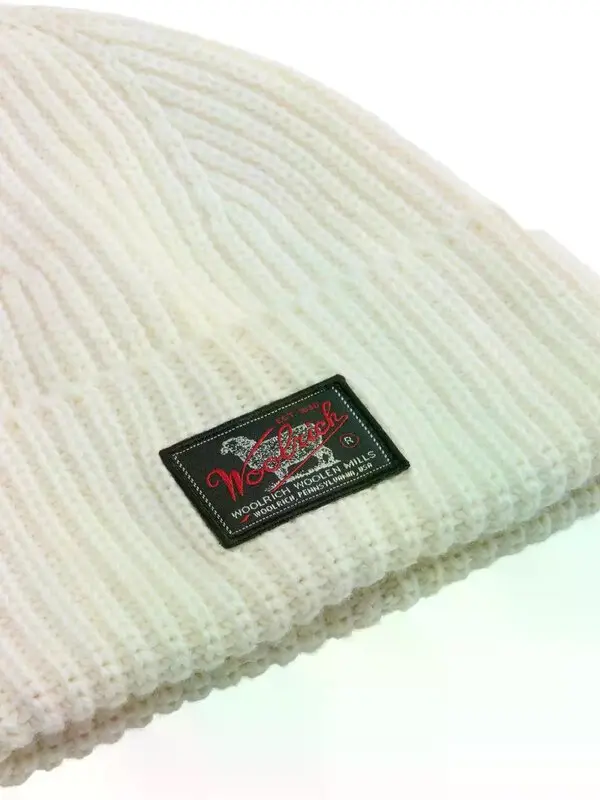 Woolrich Logo-patch Ribbed-knit Beanie Hat