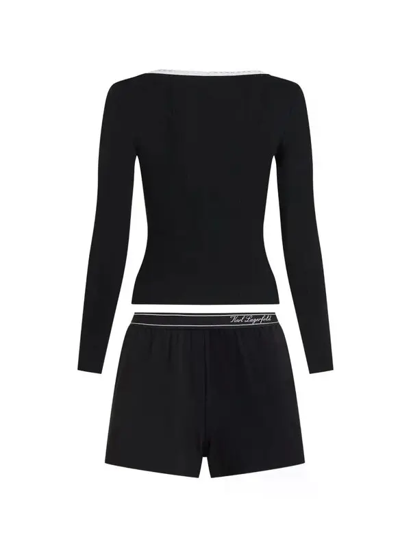 Karl Lagerfeld Lace-trim Pointelle Pajamas