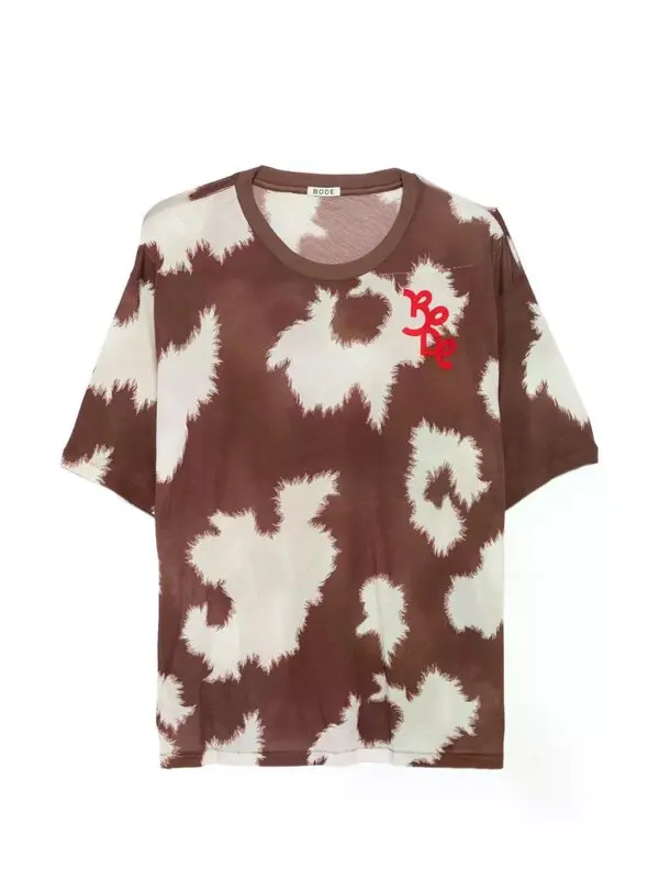 BODE Cow-print Logo-embroidered T-shirt