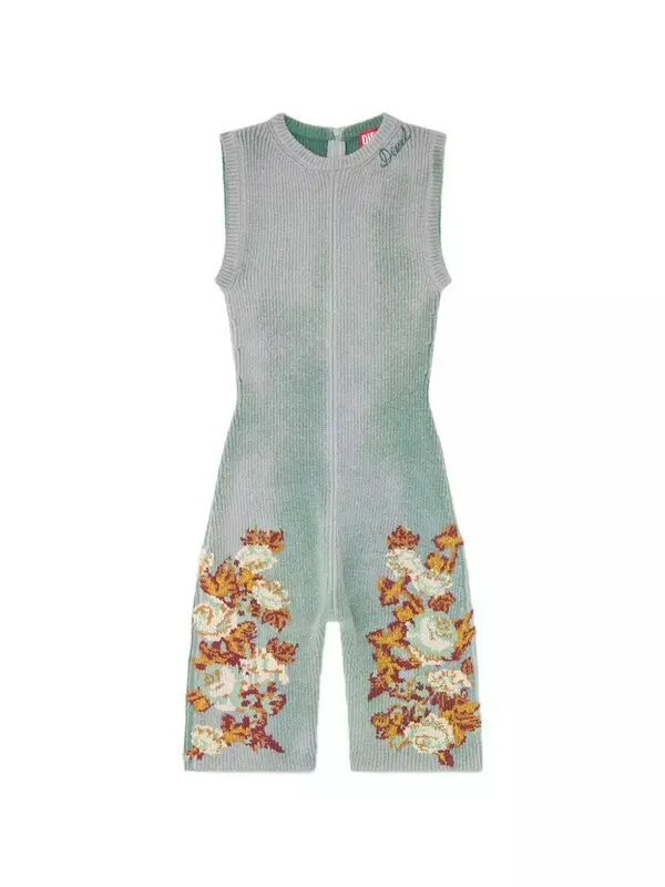 DIESEL® Floral-jacquard Ribbed Playsuit