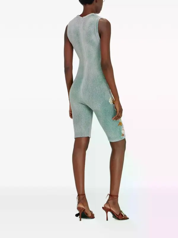 DIESEL® Floral-jacquard Ribbed Playsuit