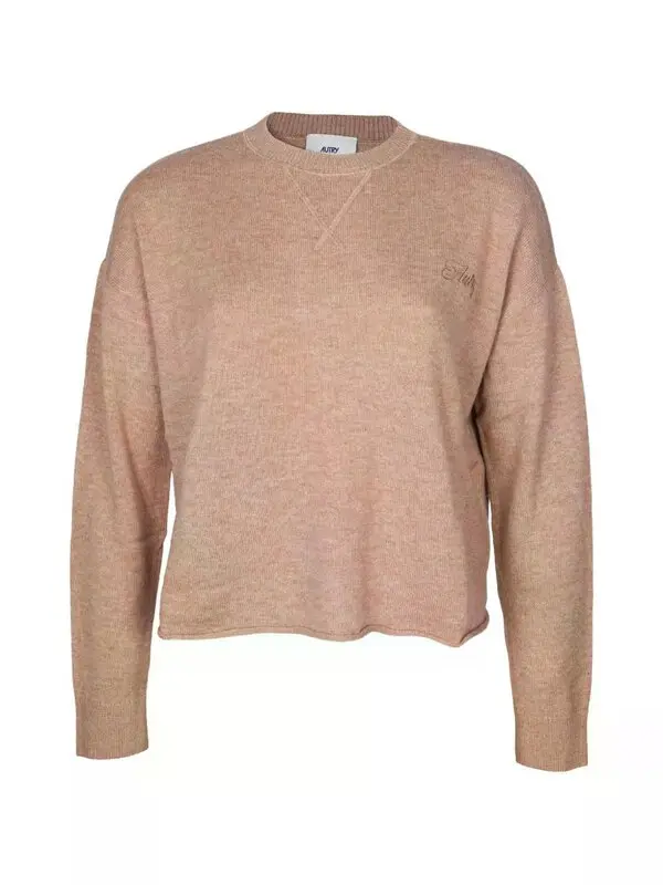 AUTRY Logo-embroidered Cropped Sweater