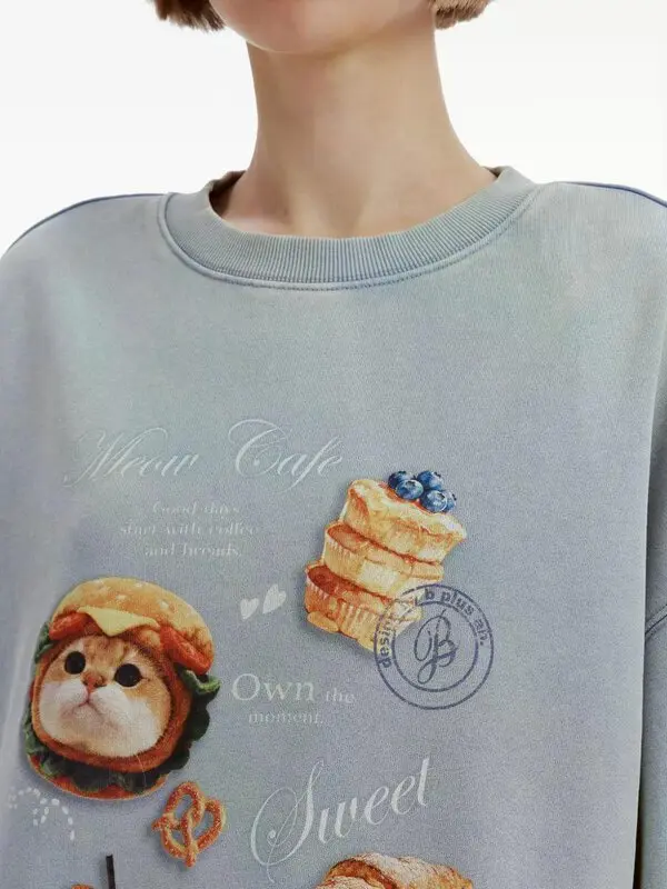 B+AB Graphic-print Sweatshirt - Blue