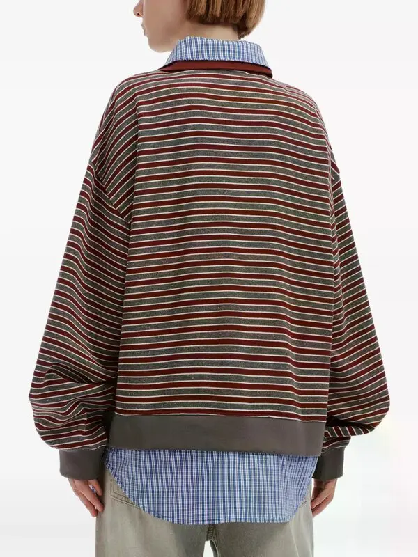 TOUT A COUP Striped Layered-effect Sweater