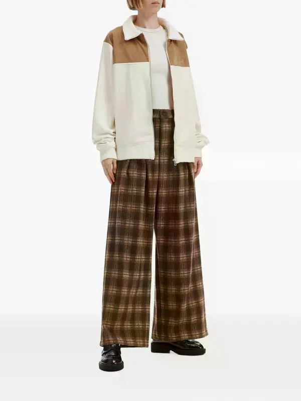B+AB Plaid-check Pleated Trousers