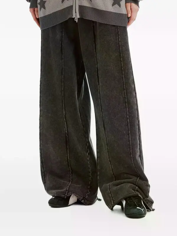 MINI CREAM Panelled Wide-leg Track Pants