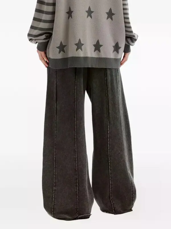 MINI CREAM Panelled Wide-leg Track Pants - Black