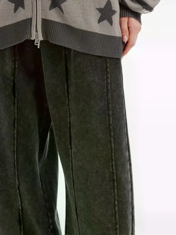 MINI CREAM Panelled Wide-leg Track Pants - Black