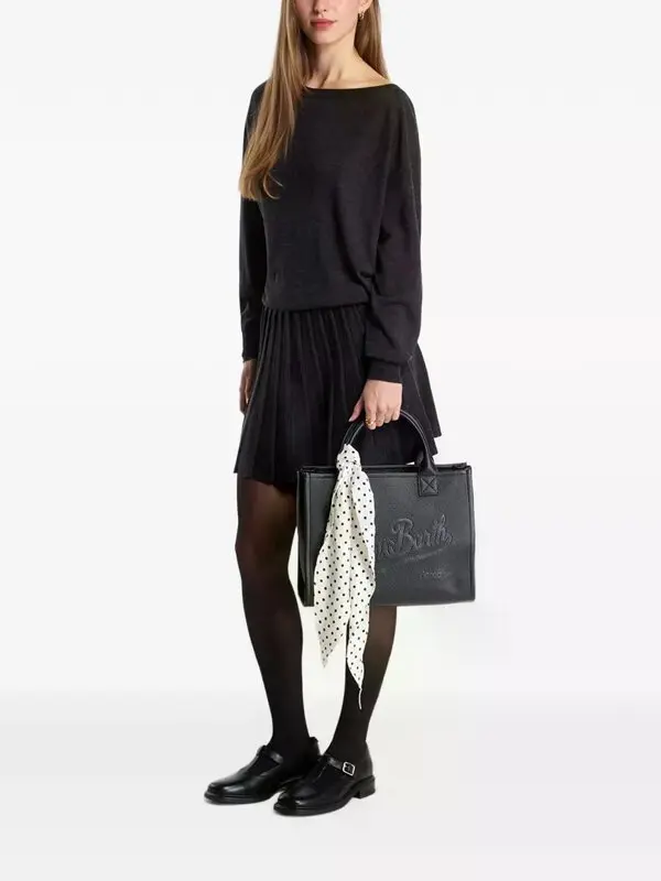 MC2 SAINT BARTH Pleated Knitted Mini Skirt - Grey