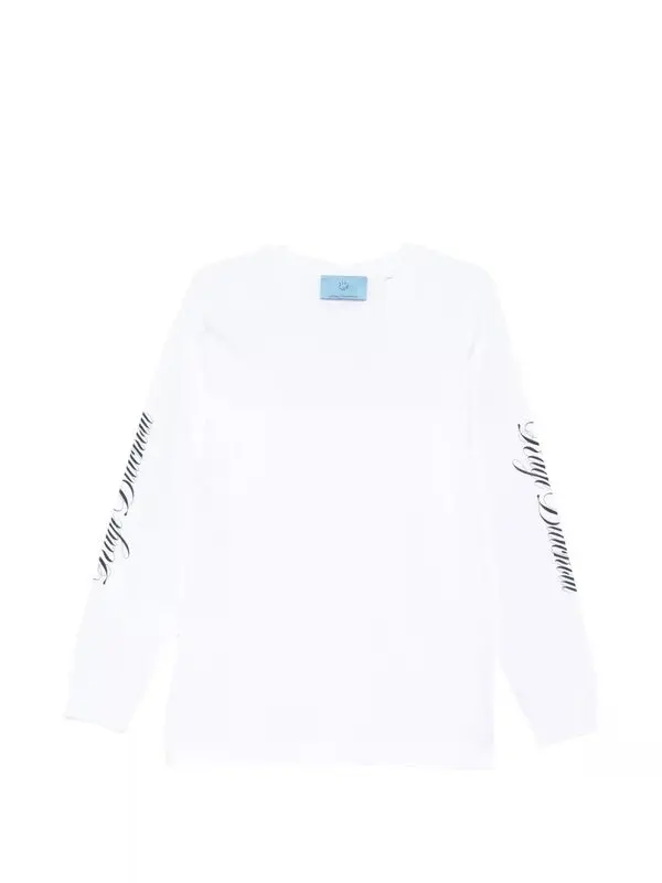 11 11 L.U.C.K. Logo-print Long-sleeve Sweatshirt - White