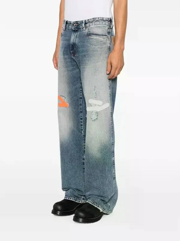 PDF Distressed Graphic-print Jeans