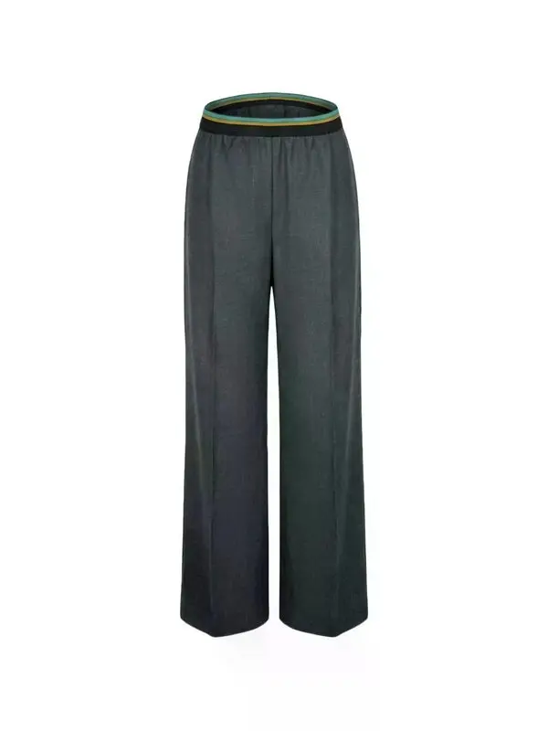 Plan C Striped-waistband Wool Trousers