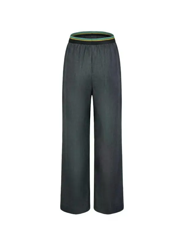 Plan C Striped-waistband Wool Trousers