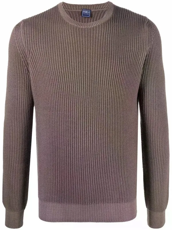Fedeli Plain Fine-knit Jumper