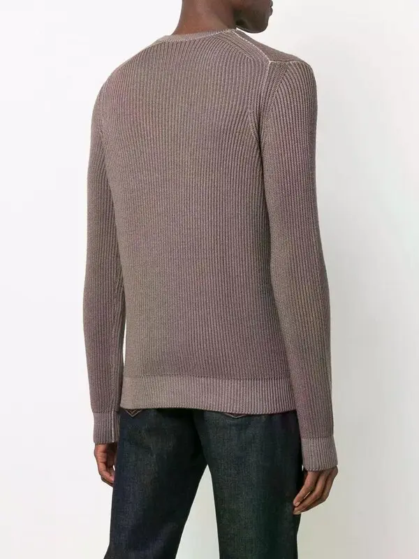 Fedeli Plain Fine-knit Jumper