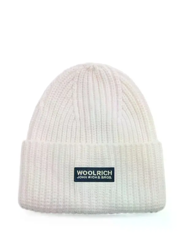 Woolrich Ribbed-knit Logo-patch Beanie Hat