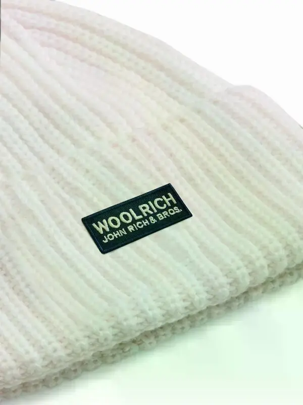 Woolrich Ribbed-knit Logo-patch Beanie Hat