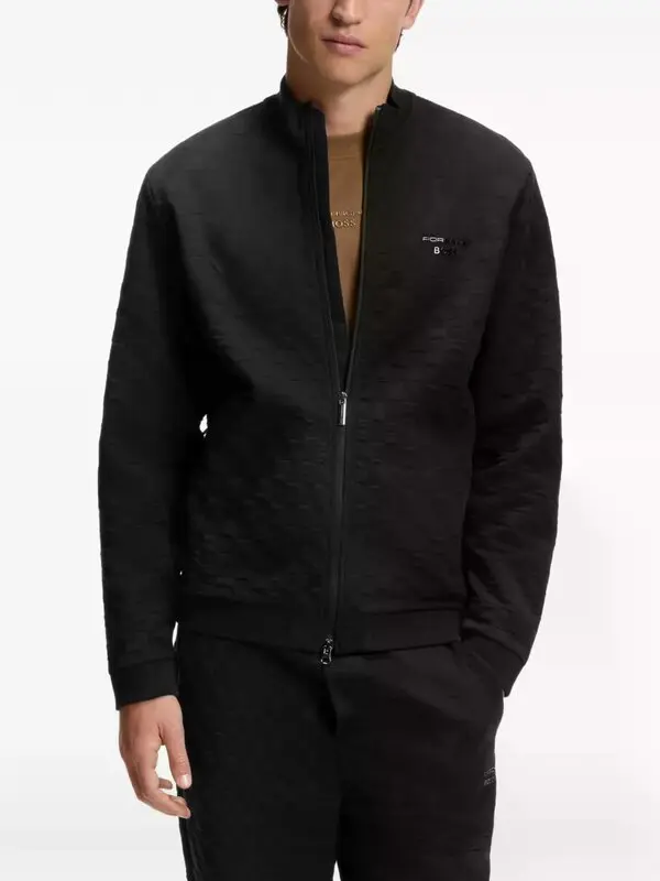 BOSS X Porsche Zip-up Sweatshirt With Pasha-check Jacquard