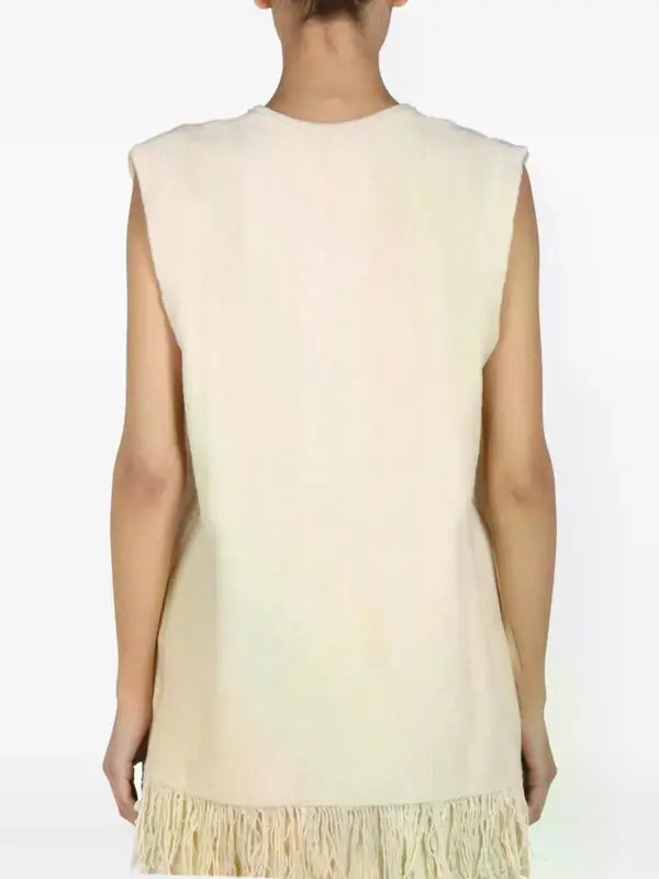 JIL SANDER Fringed-hem V-neck Vest