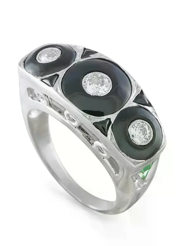 LB EXCLUSIVE Diamond And Onyx Ring
