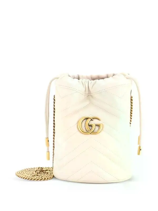 Gucci Gg Marmont Matelasse Leather Mini Bucket Bag - Neutrals