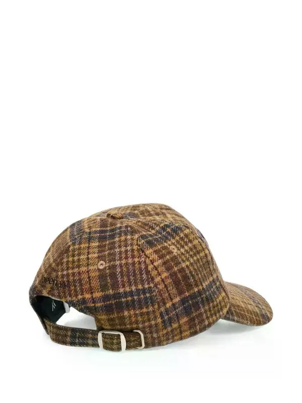 OPEN YY Heart Bone Check-pattern Embroidered-logo Baseball Cap