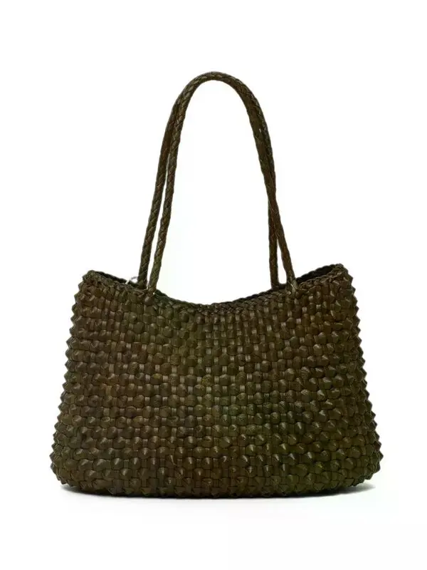 Dragon Diffusion S. Croce Cactus Woven Leather Tote Bag