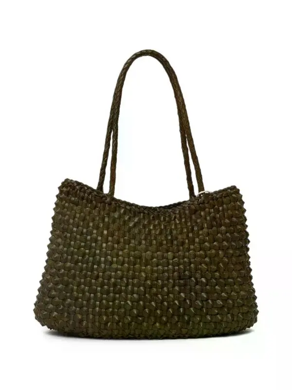 Dragon Diffusion S. Croce Cactus Woven Leather Tote Bag