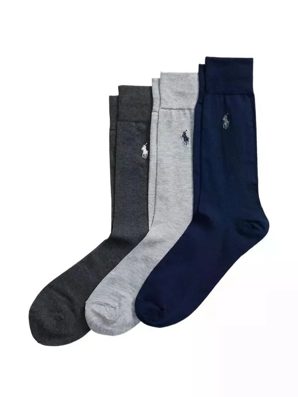 Polo Ralph Lauren Signature-pony Socks - Grey