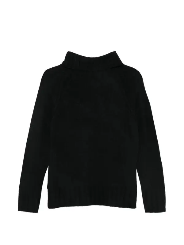 VELA SHOP Roll-neck Raglan-sleeve Sweater - Black