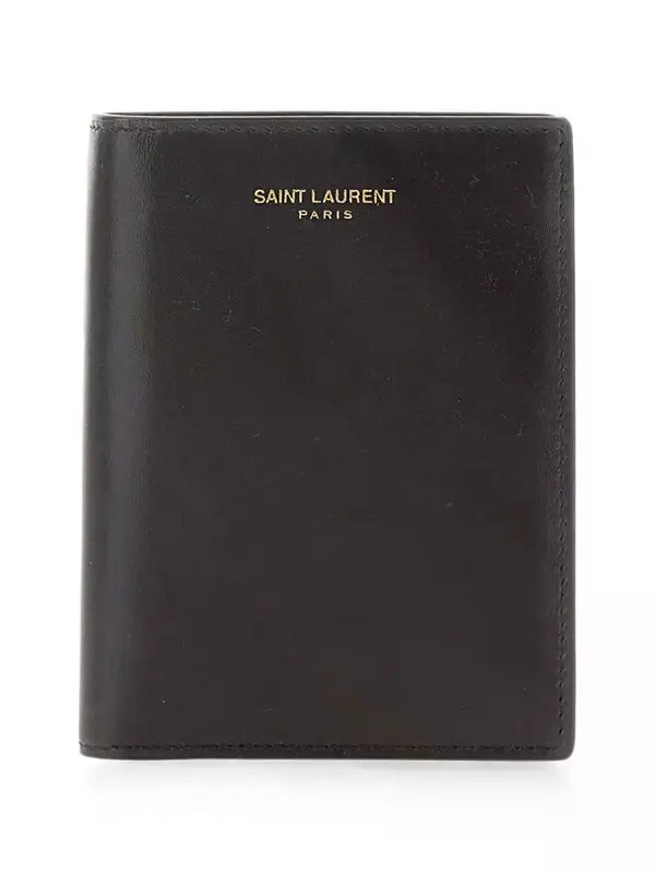 Saint Laurent Credit Card Wallet In Two-tone Smooth Leather