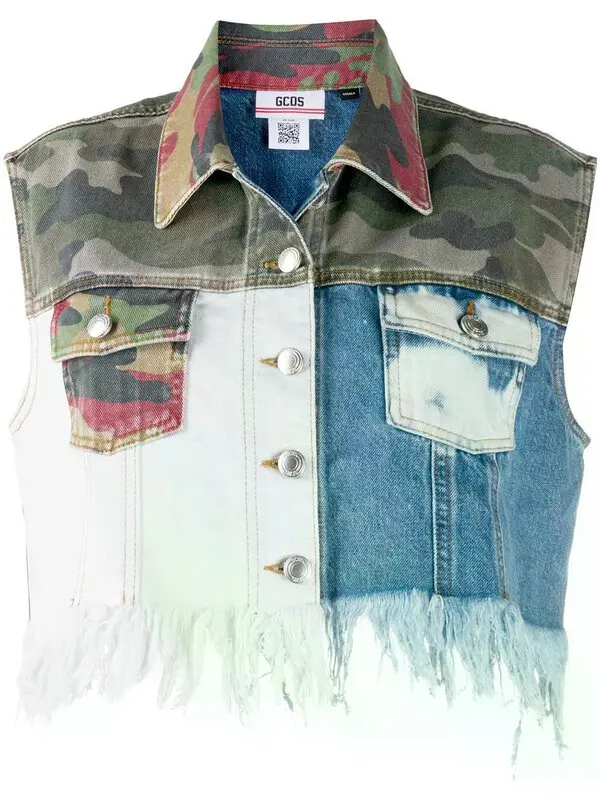 Gcds Patchwork Cropped Vest
