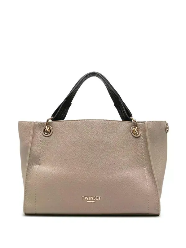TWINSET Grained-effect Logo-plaque Tote Bag