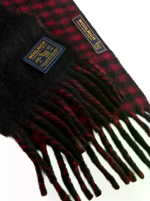 Woolrich Check-pattern Fringed Scarf