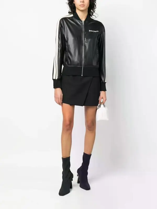 Palm Angels Faux-leather Bomber Jacket