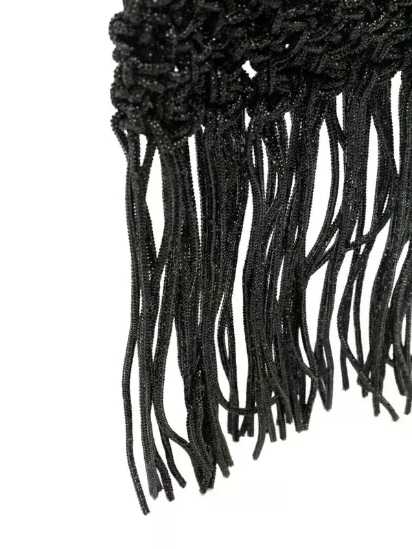 TWENTY FOURHAITCH Maronti Beaded Fringed Tote Bag