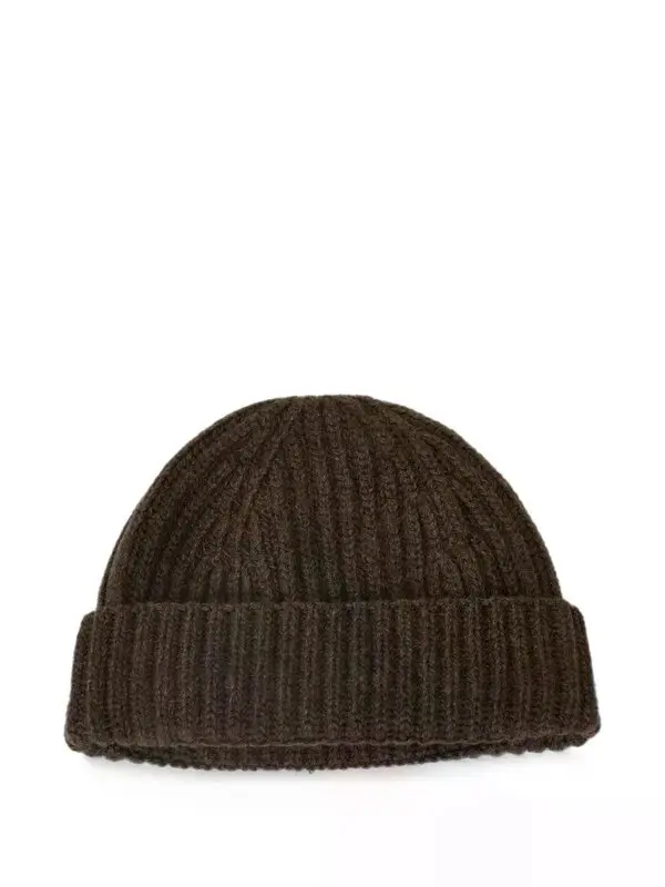 ARAGONA Ribbed-knit Beanie Hat