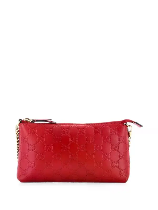 Gucci Chain Wristlet Wallet Guccissima Leather Clutch Bag