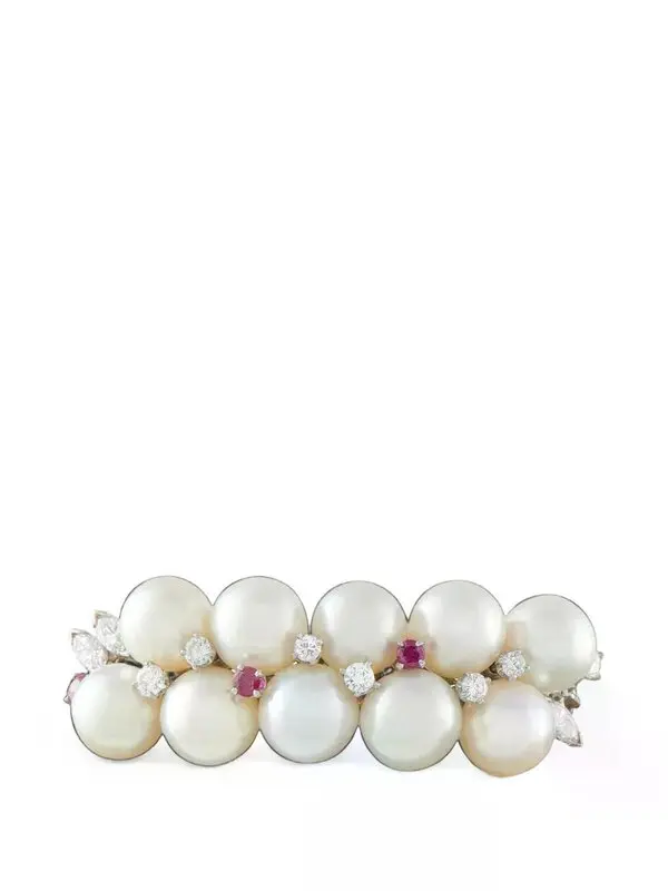 LB EXCLUSIVE Multi-stone Pearl Brooch - Silver