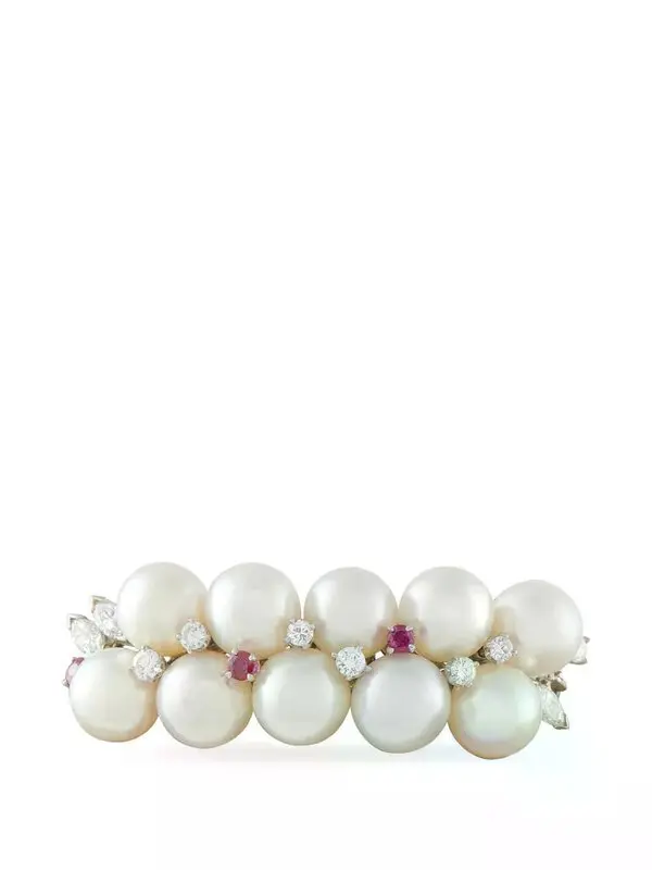 LB EXCLUSIVE Multi-stone Pearl Brooch - Silver