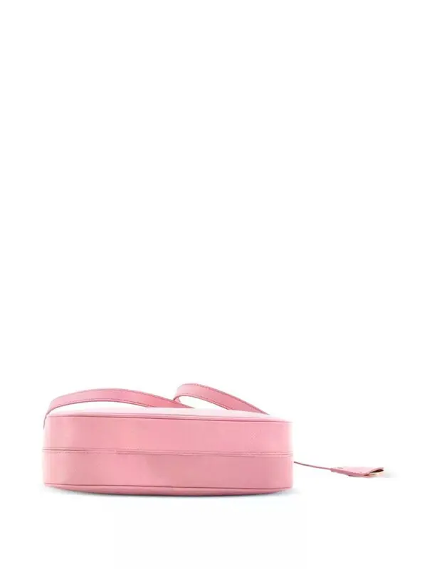 Prada Adjustable Handle Zip Saffiano Leather Mini Hobo Bag - Pink