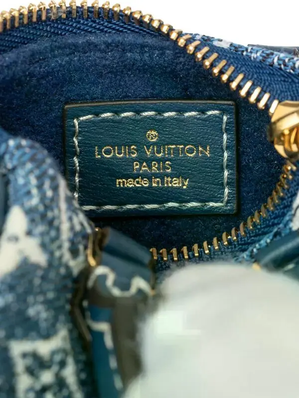 LOUIS VUITTON 2021 Monogram Jacquard Denim Micro Speedy Bag Charm Key Chain
