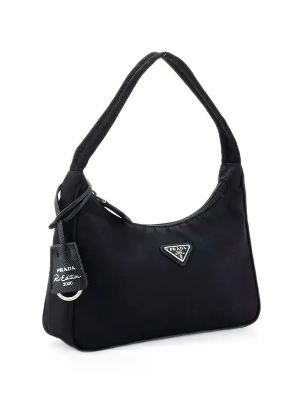 Prada Re-edition 2000 Tessuto Mini Hobo Bag - Black