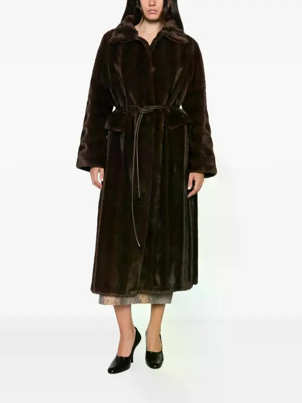 VALENTINI 1972 Faux-fur Belted Coat