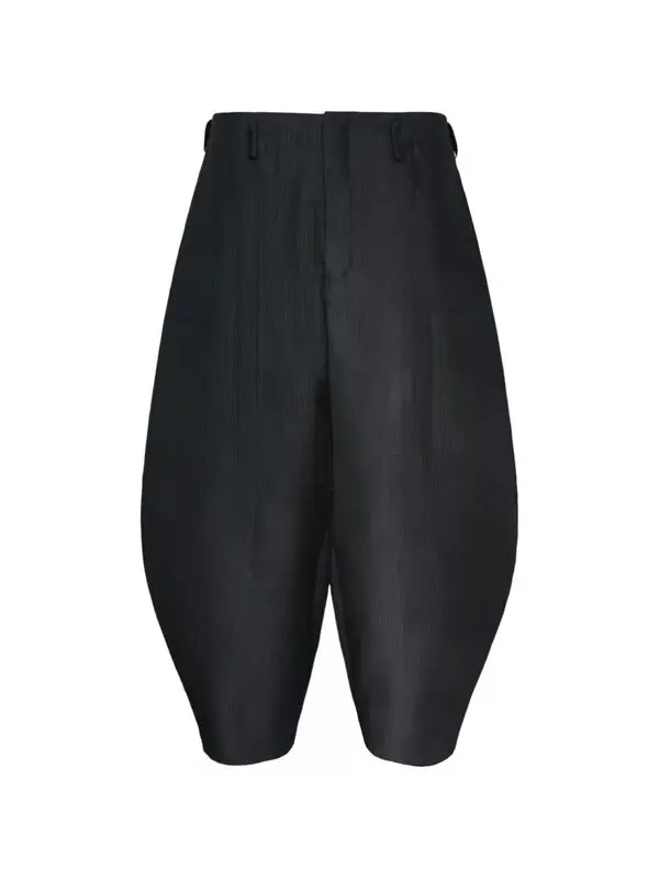 Comme Des Garçons Dobby-stripe Cropped Trousers