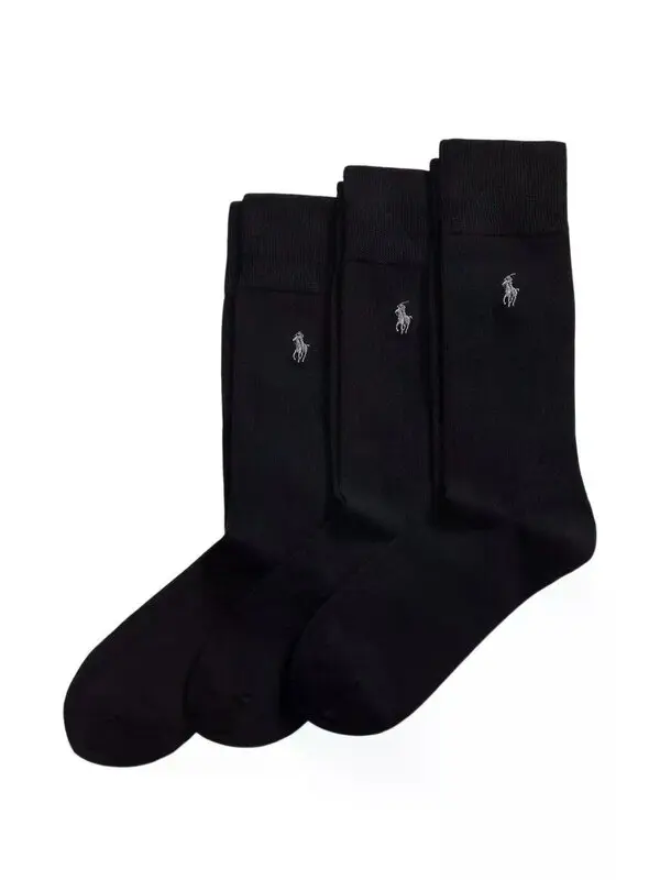 Polo Ralph Lauren Logo-embroidered Ribbed-trim Socks