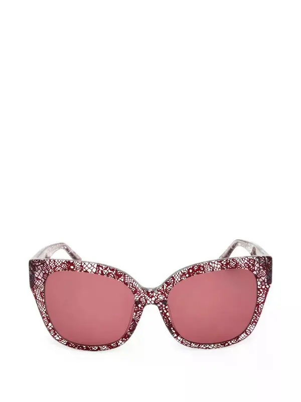 Bebe Lace-print Rectangle-frame Sunglasses - Blue