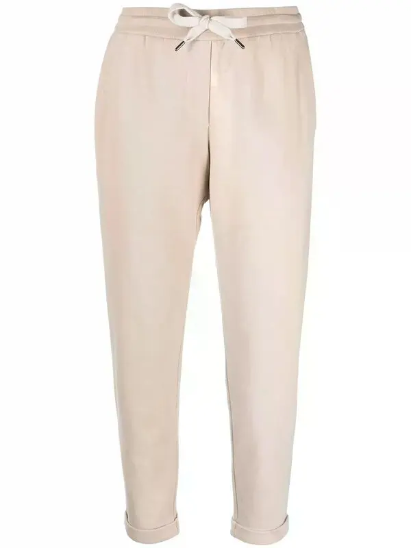 Brunello Cucinelli Cropped Drawstring Track Pants - Neutrals