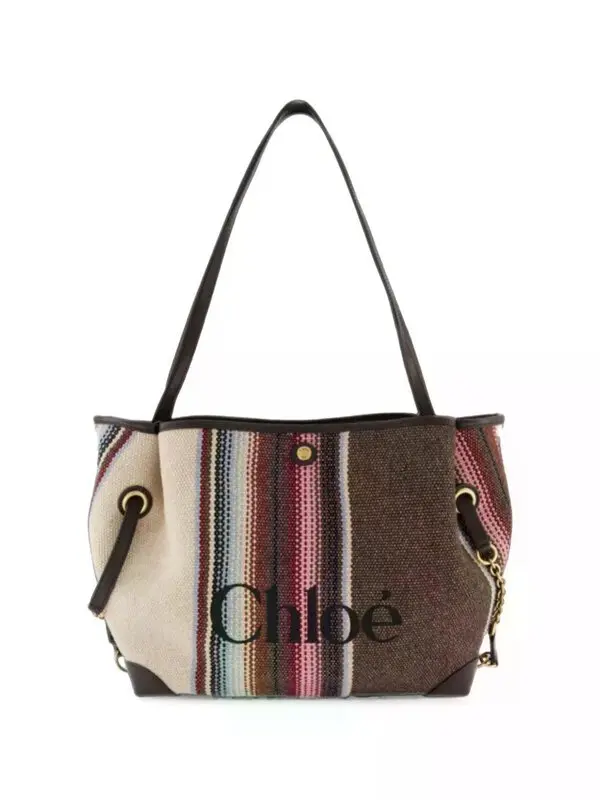 Chloé Clover Logo-print Striped Tote Bag