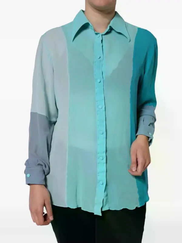 Dolce & Gabbana Colour-block Button-up Shirt - Blue